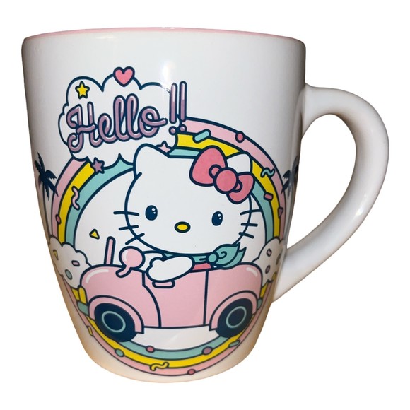 Sanrio | Dining | Hello Kitty In A Pink Car Ceramic Mug New Viral On ...